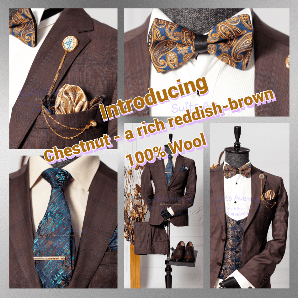 New Chestnut Brown 100% Wool Suit | Suits Avenue