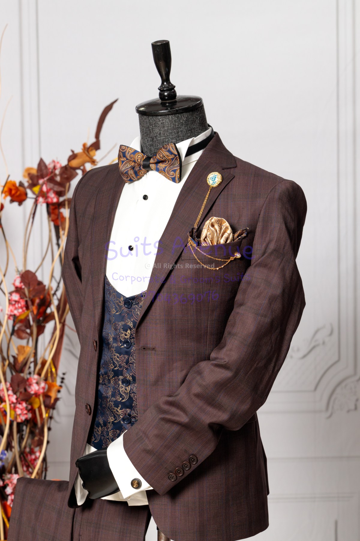 New Chestnut Brown 100% Wool Suit | Suits Avenue